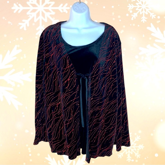 Notations | Tops | Notations Woman Gorgeous 2 Layer Sparkly Blouse ...